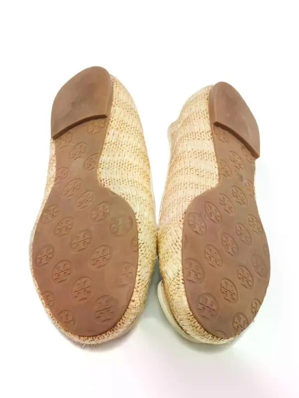 Tory Burch Raffia Leather Ballet Flats