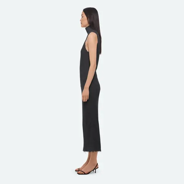 Helmut Lang Sleeveless High Neck Maxi Dress - Black