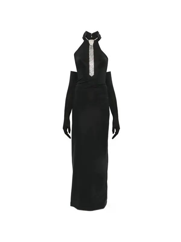 MITILIANE COUTURE Embellished Halterneck Maxi Dress