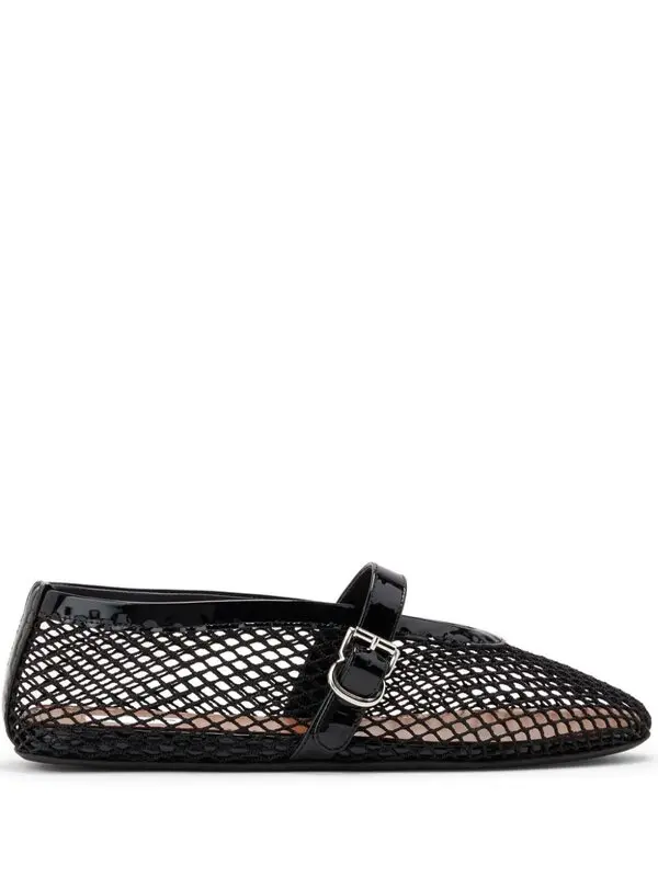 Alaïa Ballet Flats In Fishnet - Black