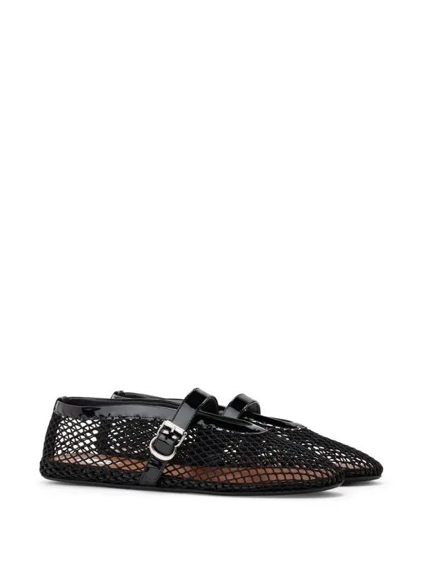 Alaïa Ballet Flats In Fishnet - Black