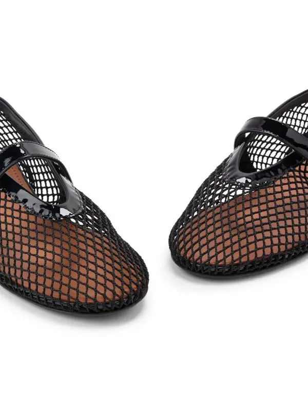 Alaïa Ballet Flats In Fishnet - Black