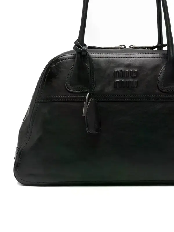 Miu Miu Logo-embossed Leather Shoulder Bag