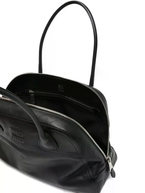 Miu Miu Logo-embossed Leather Shoulder Bag
