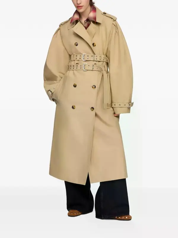 GANNI Double-belted Trench Coat
