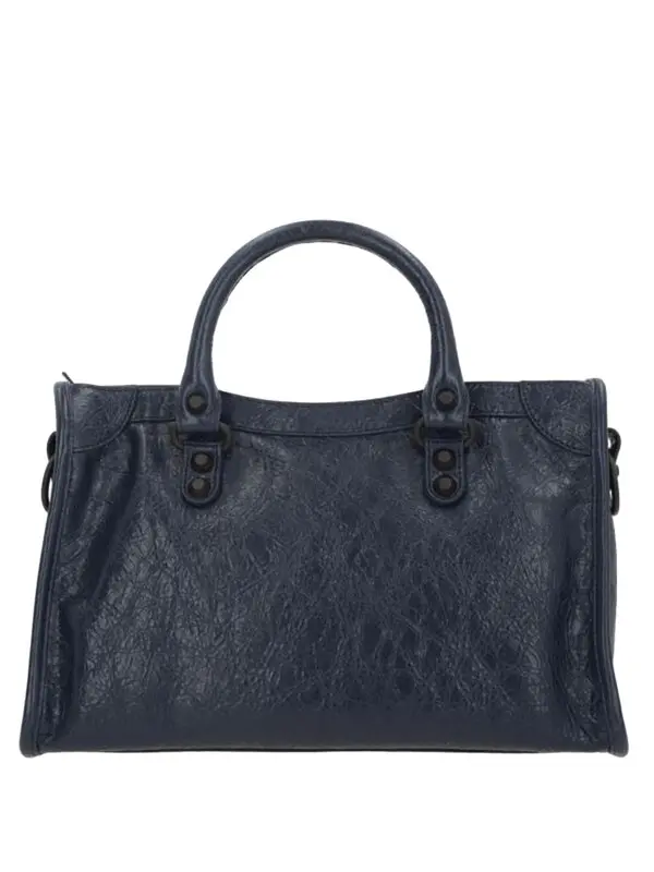 Balenciaga Le City Medium Bag In Arena Leather - Blue