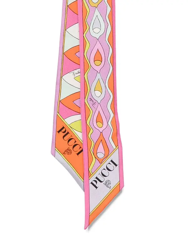 Emilio Pucci Mixed Print Silk Twill Scarf