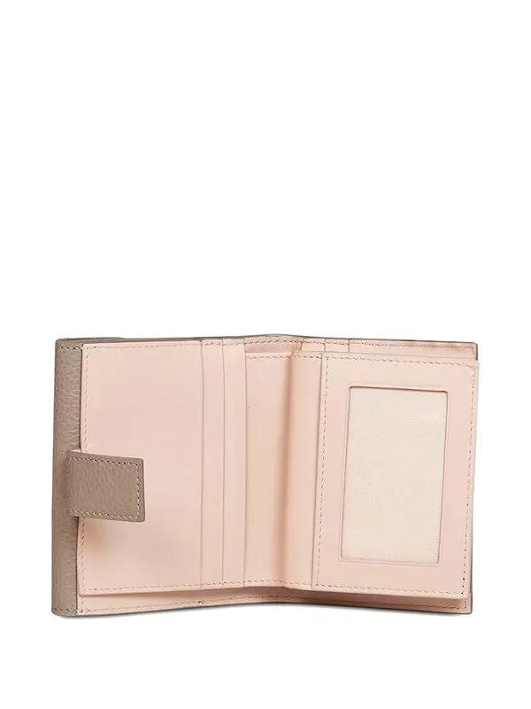 FERRAGAMO Gancini Grained Leather Compact Wallet - Gray