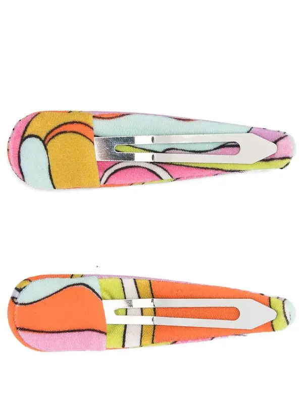 Emilio Pucci Orchidee Print Hair Clip Set