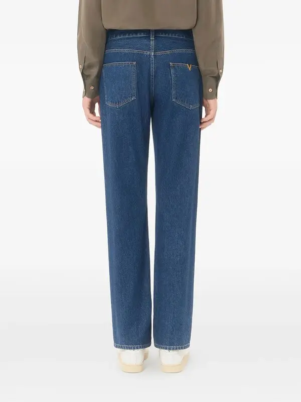 Valentino Garavani Denim Trousers With Vgold Detail