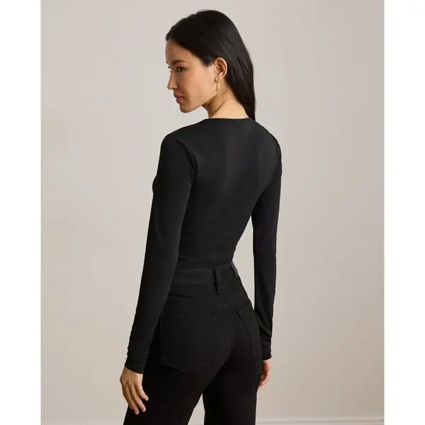 Ralph Lauren Jersey Asymmetrical Long-sleeve Top