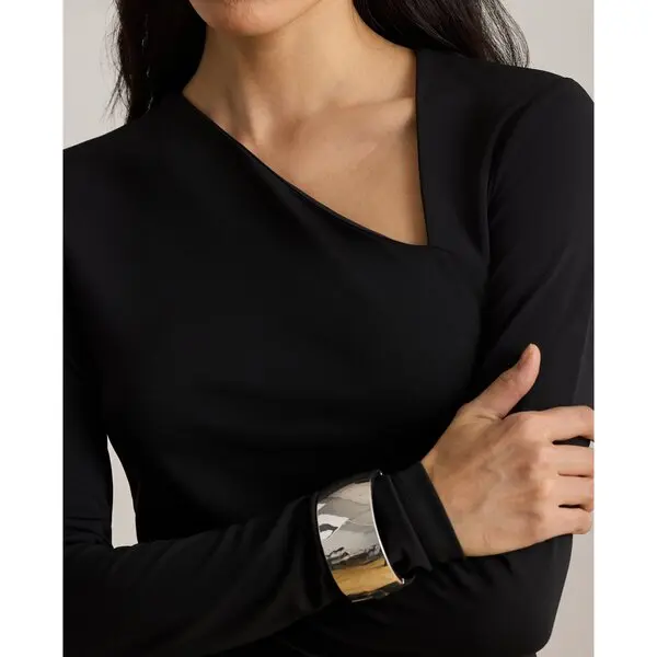 Ralph Lauren Jersey Asymmetrical Long-sleeve Top