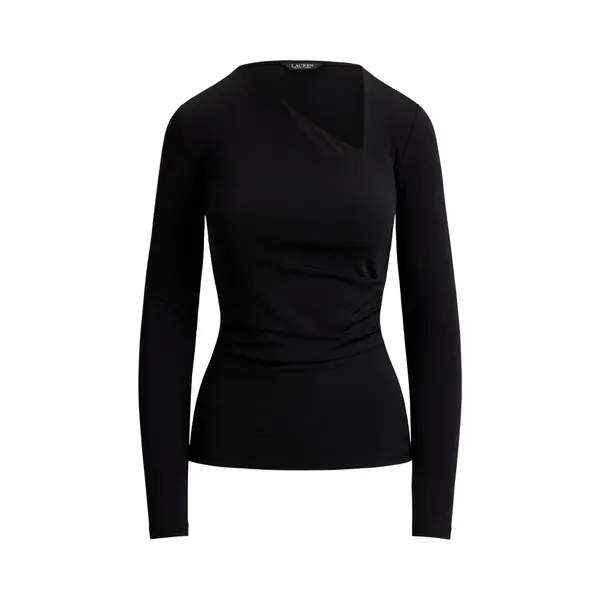 Ralph Lauren Jersey Asymmetrical Long-sleeve Top