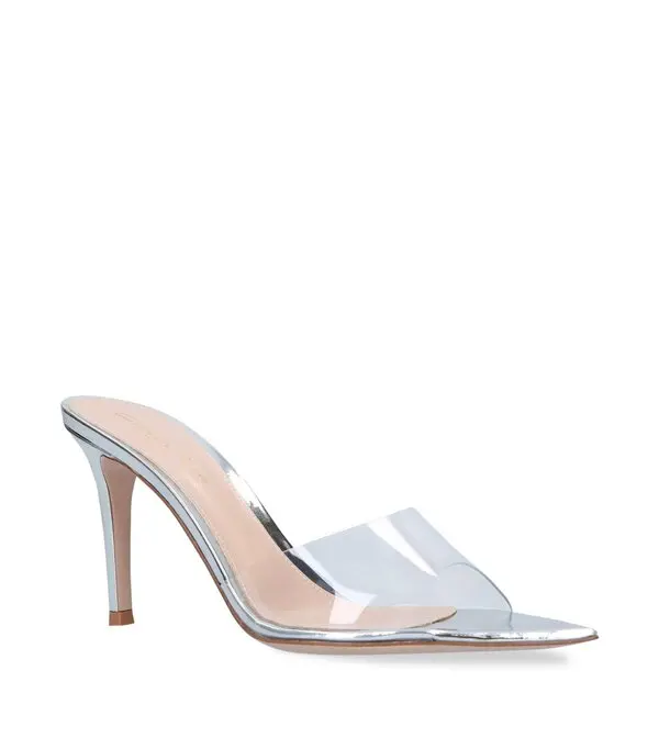GIANVITO ROSSI Elle Mules 85 - Silver