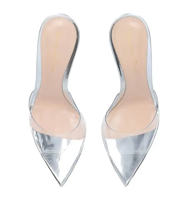 GIANVITO ROSSI Elle Mules 85 - Silver