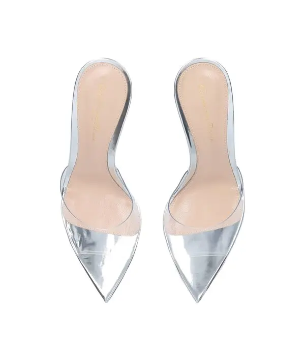 GIANVITO ROSSI Elle Mules 85 - Silver