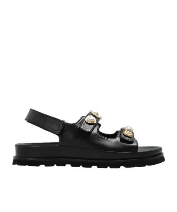 STUART WEITZMAN Embellished Open-toe Flat Sandals