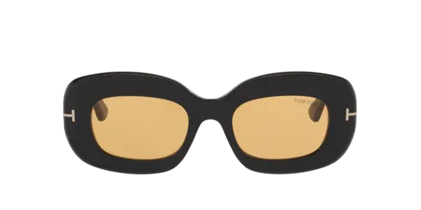 TOM FORD Black Shiny Acetate Sunglasses With Lenses - Brown
