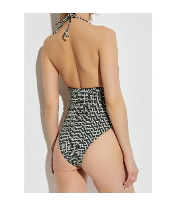 Balmain Monogram-pattern Swimsuit