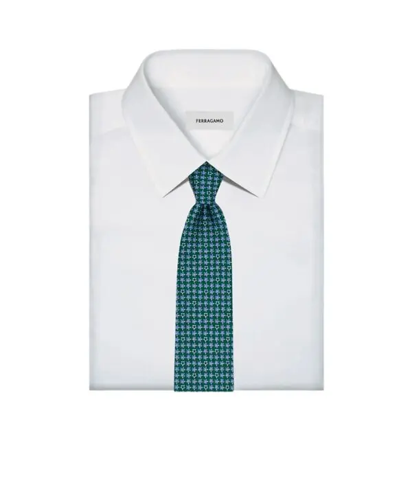 FERRAGAMO Printed Silk Neck Tie