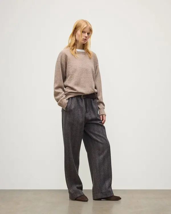 Johnstons Of Elgin Boyce Brushed Cashmere-silk Crew Neck Jumper