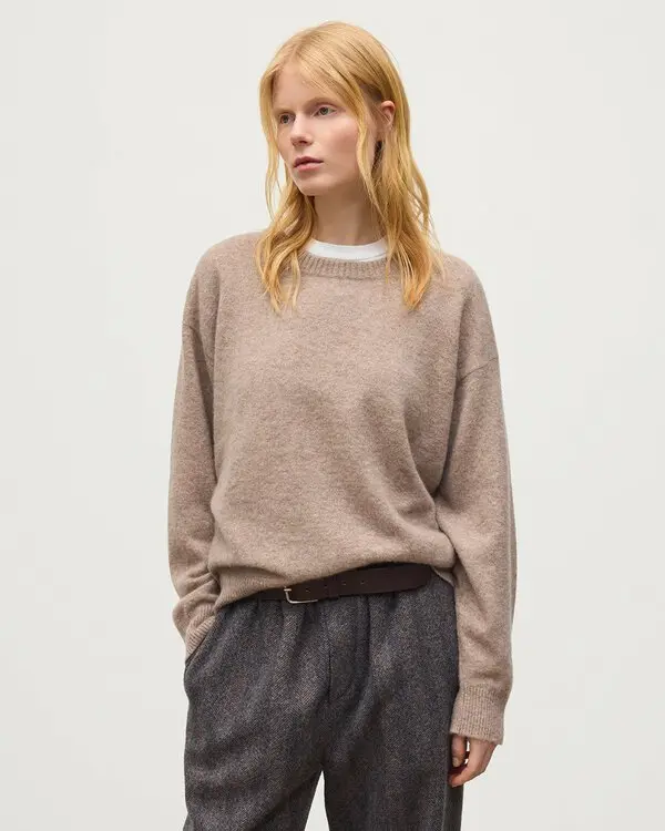 Johnstons Of Elgin Boyce Brushed Cashmere-silk Crew Neck Jumper