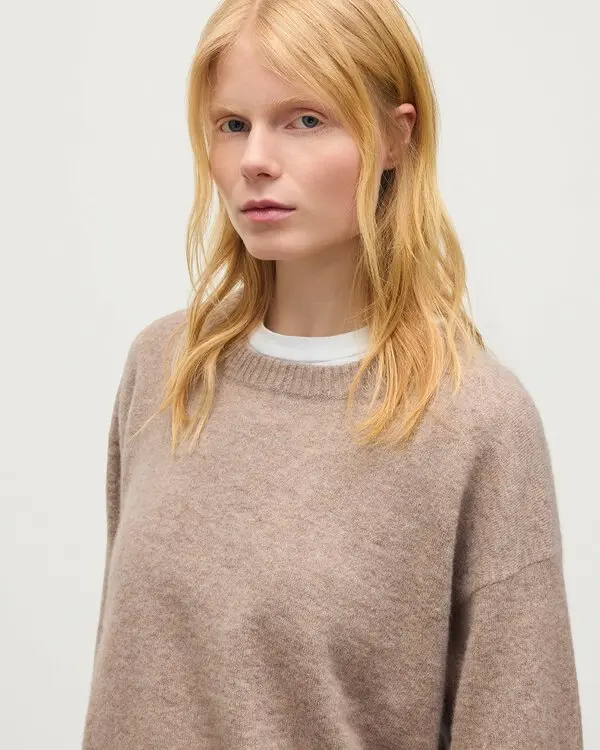 Johnstons Of Elgin Boyce Brushed Cashmere-silk Crew Neck Jumper