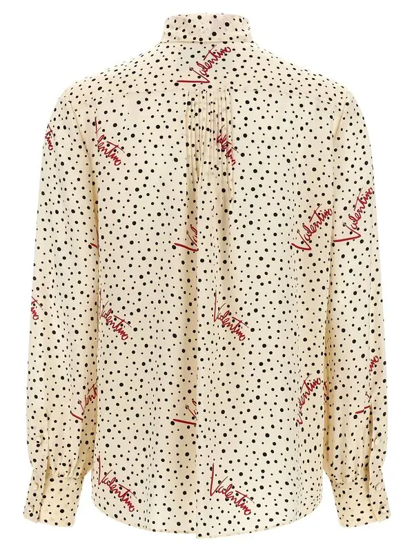 Valentino Garavani Printed Silk Shirt With Lavalliere Collar - Multicolor