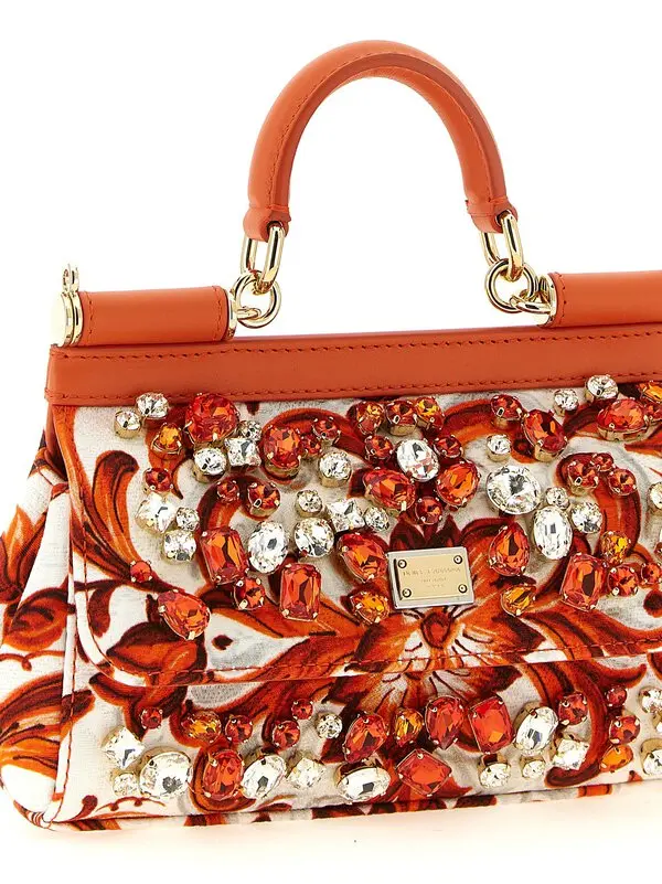 Dolce & Gabbana Sicily' Mini Handbag In Brocade