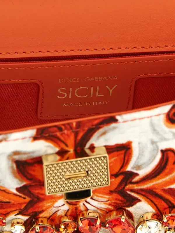 Dolce & Gabbana Sicily' Mini Handbag In Brocade