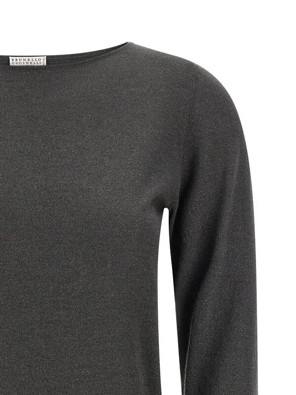 Brunello Cucinelli Sparkling Cashmere And Silk Knit Sweater