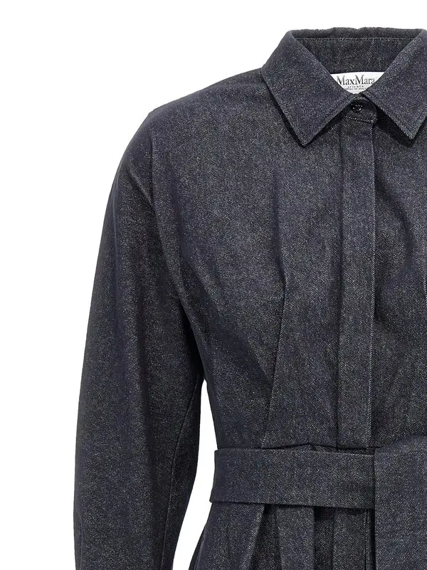 Max Mara Aller' Long Shirt Dress In Cotton