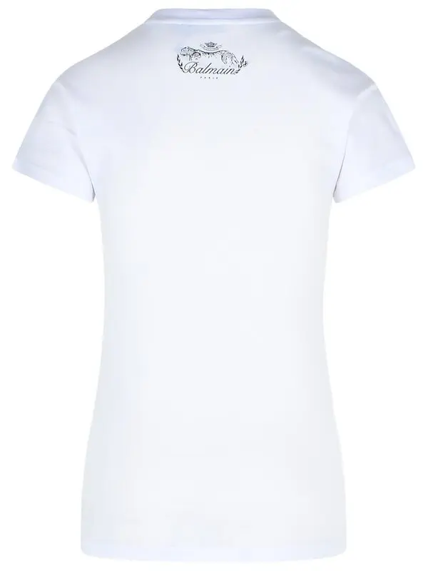Balmain Cotton T-shirt With Draping And Button Details