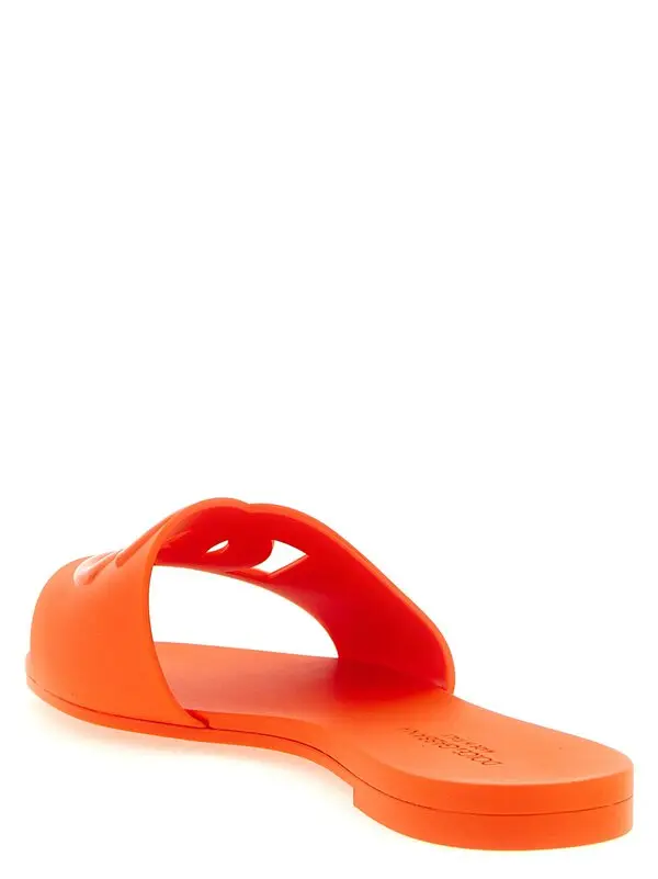 Dolce & Gabbana Bianca Rubber Slides - Orange