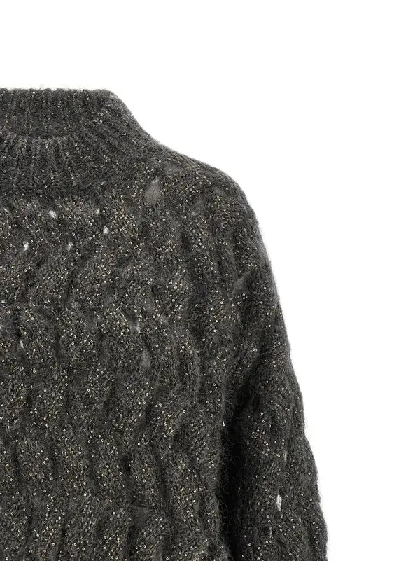 Brunello Cucinelli Mohair Blend High Neck Sweater