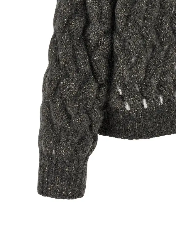 Brunello Cucinelli Mohair Blend High Neck Sweater