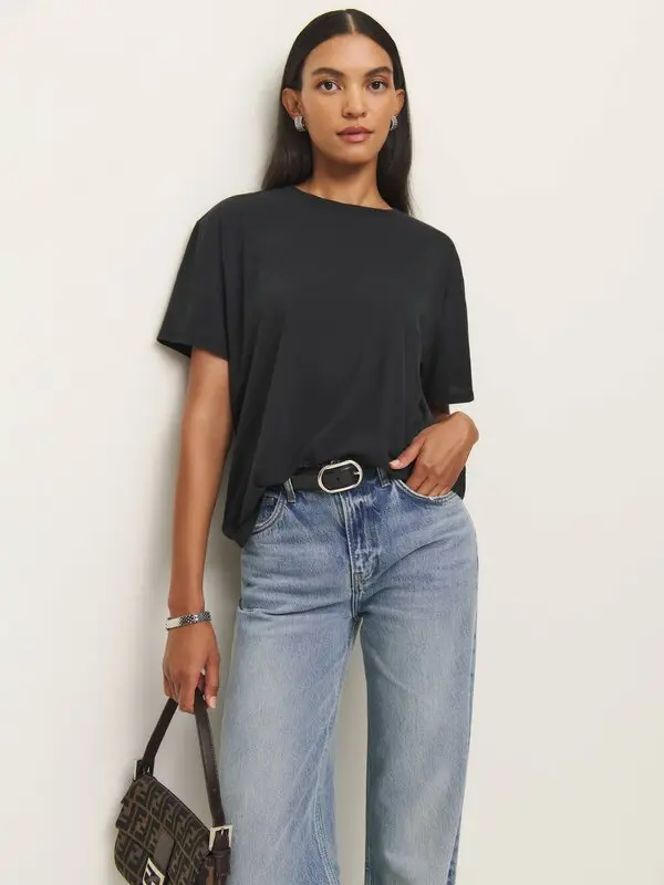 REFORMATION Liam Oversized T-shirt - Black