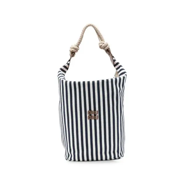 Miu Miu Striped Pattern Shoulder Bag - Blue