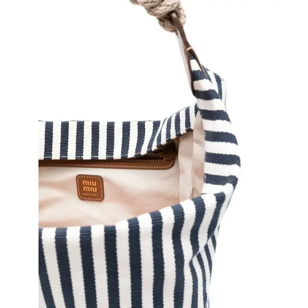 Miu Miu Striped Pattern Shoulder Bag - Blue