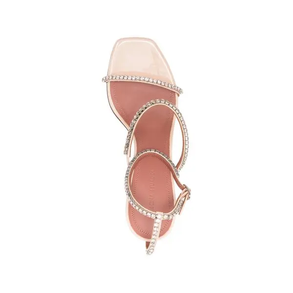 Amina Muaddi Gilda Sandal" Crystal Embellished Ankle Strap Sandals
