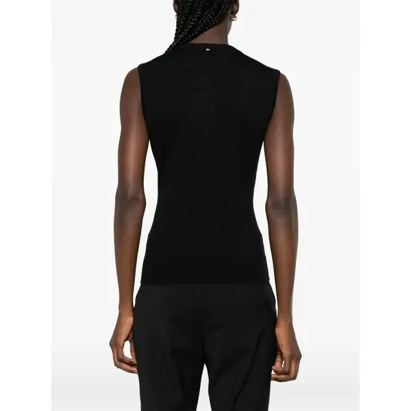 Sportmax Knitted Crystal-fringe Sleeveless Top