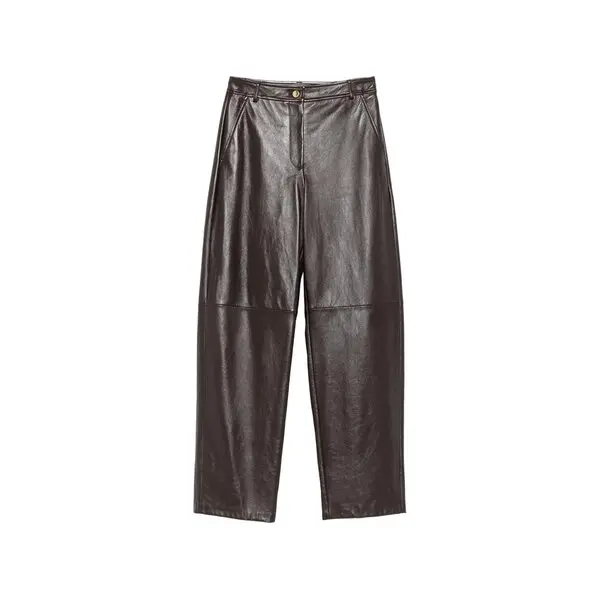 Max Mara Tailored Leather Trousers - Brown