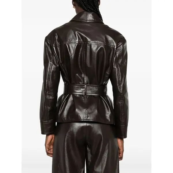 Max Mara Belted Leather Jacket