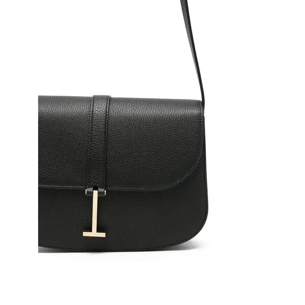 TOM FORD Leather Grained Shoulder Bag With T-clasp
