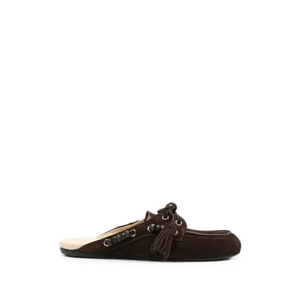 Miu Miu Suede Mule Shoes - Brown