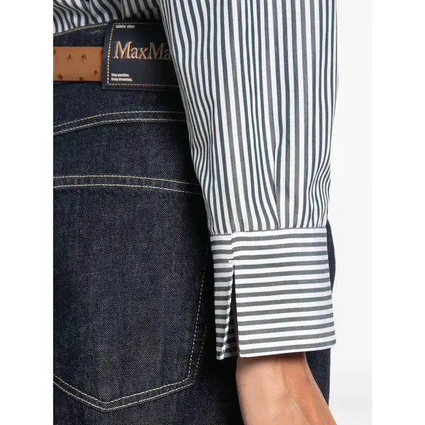 Max Mara Striped Cotton Shirt - Green