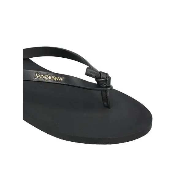 Saint Laurent Leather Knot Detail Flip-flops