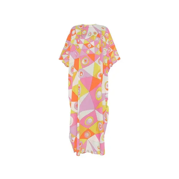 Emilio Pucci Geometric Print Halter Neck Silk Dress - Pink