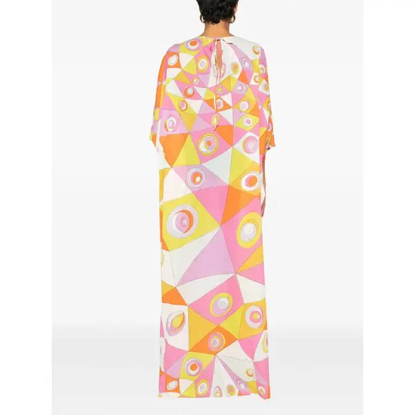 Emilio Pucci Geometric Print Halter Neck Silk Dress