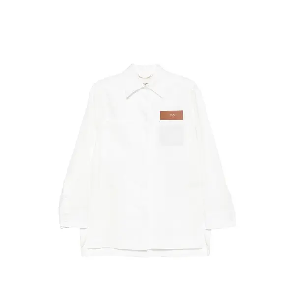 Fendi Linen Blend Shirt With Ff Logo Buckle Belt - White